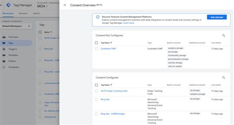 Implementción De Consentimiento Gcm Cookiebot Y Gtm Moa