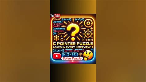 C Pointer Puzzle Asked In Every Interview 💯🎯 Shorts Youtube