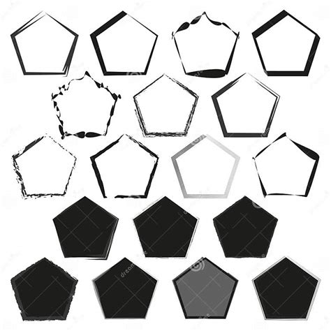 Assorted Hexagon Frames Set Geometric Borders Collection Vector Hexagonal Shapes Stock Vector