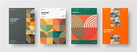 회사 Id 브로셔 템플릿 컬렉션입니다 비즈니스 프리젠 테이션 벡터 A4 수직 방향 전면 페이지 모형 세트 기업 보고서 커버 추상