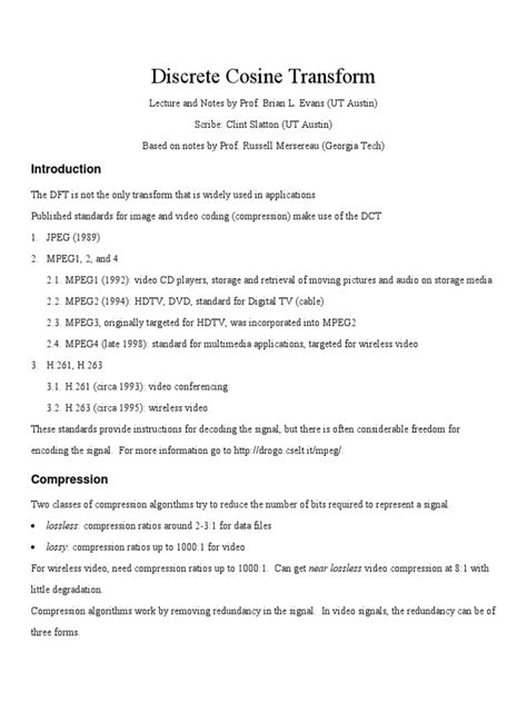 Dct Pdf Data Compression Algorithms