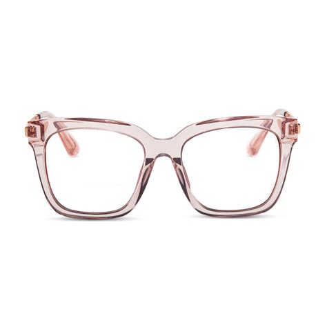 Bella Square Glasses Light Pink Crystal Diff Eyewear