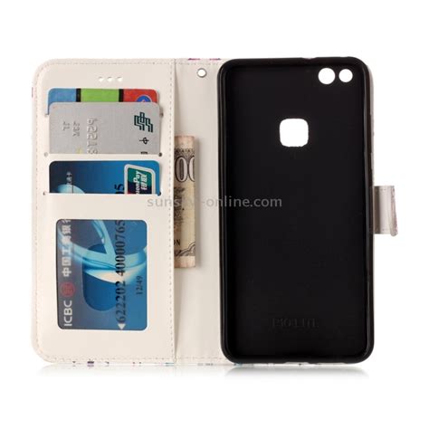 화웨이 P10 라이트 광택 오일 양각 판다 패턴 수평 플립 가죽 케이스 홀더 및 카드 슬롯 및 지갑 및 사진 프레임