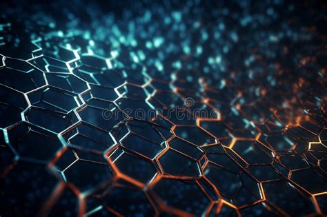hexagonal grid generate ai stock illustration illustration of future
