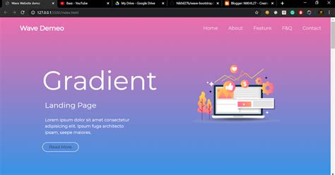 wave website design using bootstrap 4 html anc css 2020 nikhil27