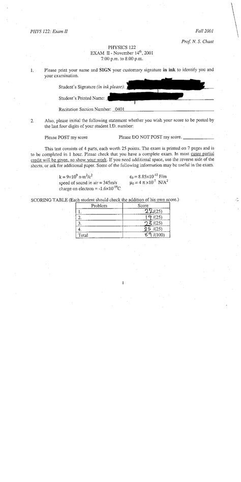 Exam 2 Solved Fundamentals Of Physics Ii Phys 122 Docsity