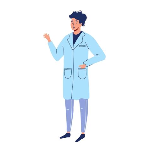 Premium Vector A Doctor Scientist Physicist Or Chemist Is Surprised The Man In The White