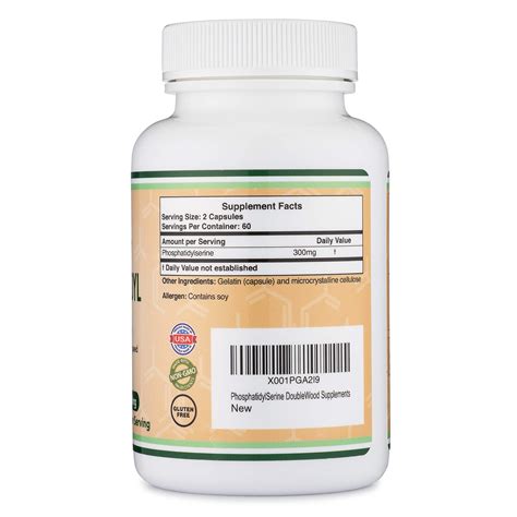 Phosphatidylserine Supplement 300mg Per Serving Manufactured In The Usa 120 Capsules