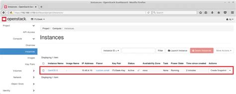 how to launch an openstack instance using horizon dashboard