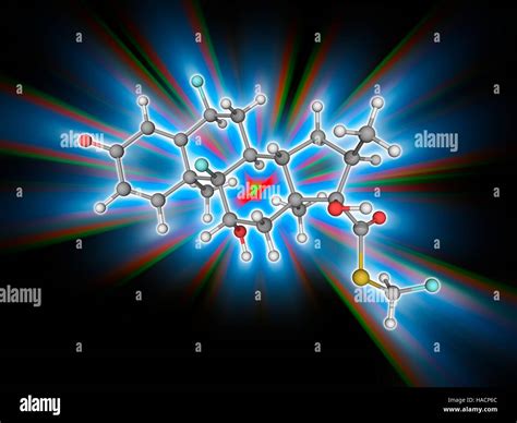 Fluticasone Molecular Model Of The Synthetic Steroid Hormone