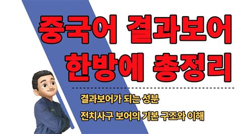 중국어 결과보어 한방에 총정리 결과보어의 성분 전치사구 보어 在，到，于，成 Youtube