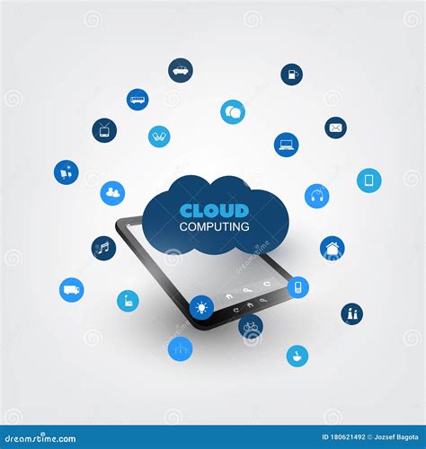Cloud Computing Design Concept With Icons Digital Network Connections Technology Background