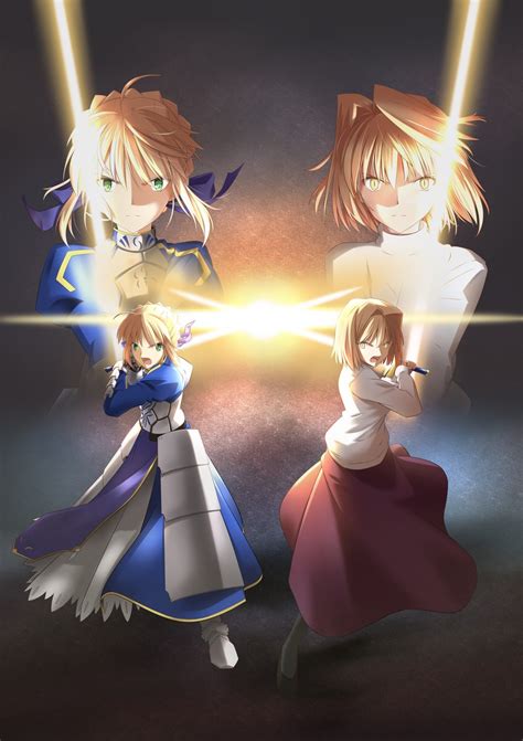 artoria pendragon, saber, and arcueid brunestud (fate and 2 more) drawn by taniryuu2 | Danbooru