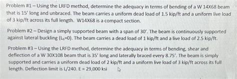 solved problem 1 using the lrfd method determine the