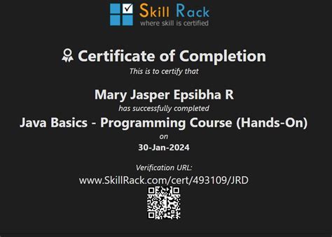 Completed Java Basics Course From Skillrack Mary Jasper Epsibha R Posted On The Topic Linkedin