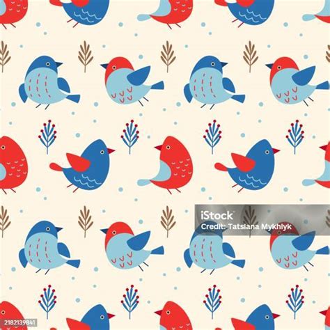 밝은 배경에 겨울 새와 완벽 한 패턴 크리스마스와 새해 선물 디자인 포장지 직물 인사말 카드 배경 커버 스크랩북에 대 한 축제 일러스트 0명에 대한 스톡 벡터 아트 및 기타