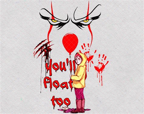 Pennywise You Ll Float Too PNG Pennywise Horror Etsy