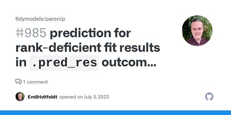 Prediction For Rank Deficient Fit Results In `predres` Outcome Name