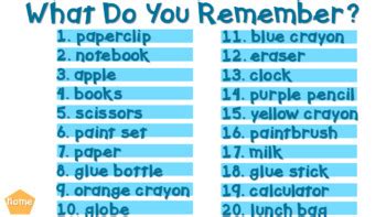 Memory Recall Game Interactive PDF Back To Babe Activity Special Education