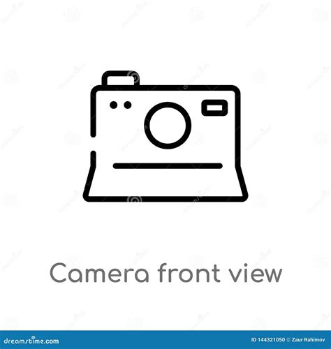 Outline Camera Front View Vector Icon Isolated Black Simple Line Element Illustration From