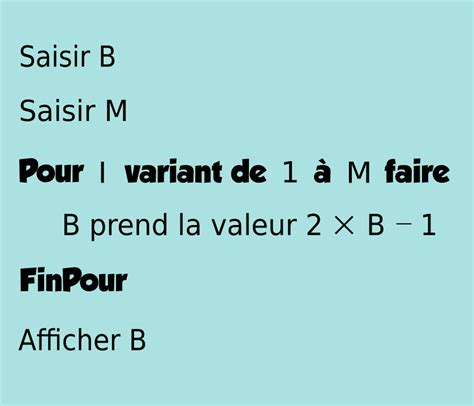 Exercice algorithme suite boucle variable indice Première
