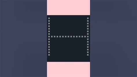 Shorts🔥 Javapatternprogram👨‍💻 Print Alphabet H Using For Loop In Java Language Youtube