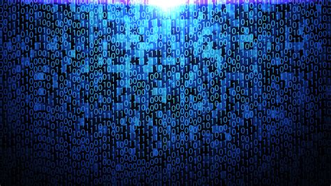8k Random Binary Code Abstract Background In Blue Color Theme With