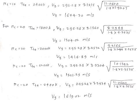 [solved] 5 3 calculate the variation with tt4 of exit mach number exit velocity specific