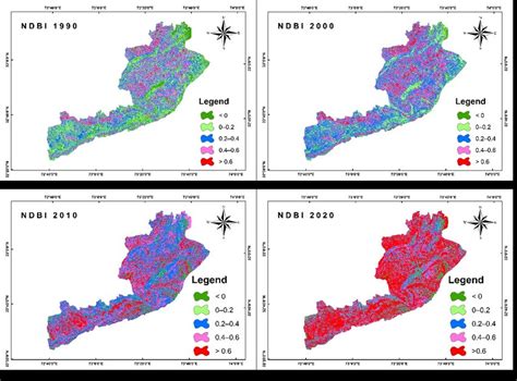 Normalized Difference Built Up Index Maps Of The Research Area Download Scientific Diagram