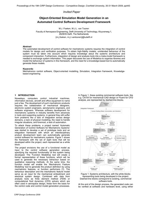 Pdf Object Oriented Simulation Model Generation In An Automated Control Software Development