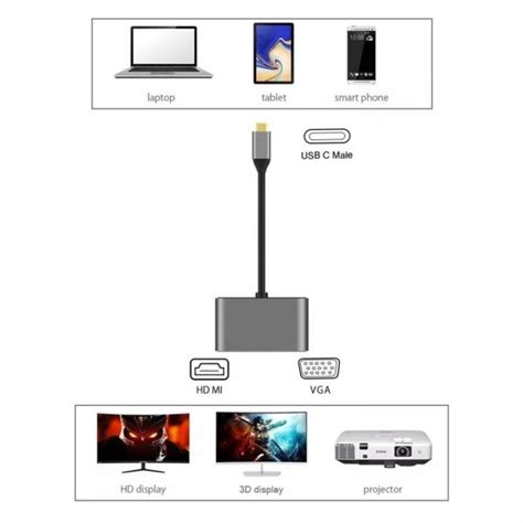 Ripley Adaptador Usb Tipo C A Vga Oem Hdmi K Mac Android Windows