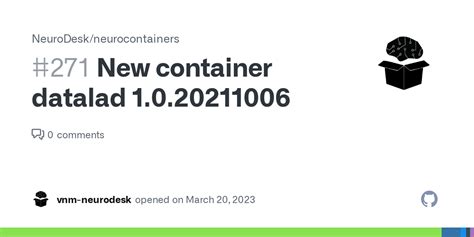 New Container Datalad Issue NeuroDesk Neurocontainers GitHub