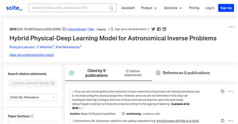 Hybrid Physical Deep Learning Model For Astronomical Inverse Problems Scite Report