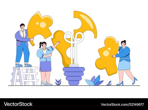 Teamwork Solve Problem Collaboration Work Vector Image