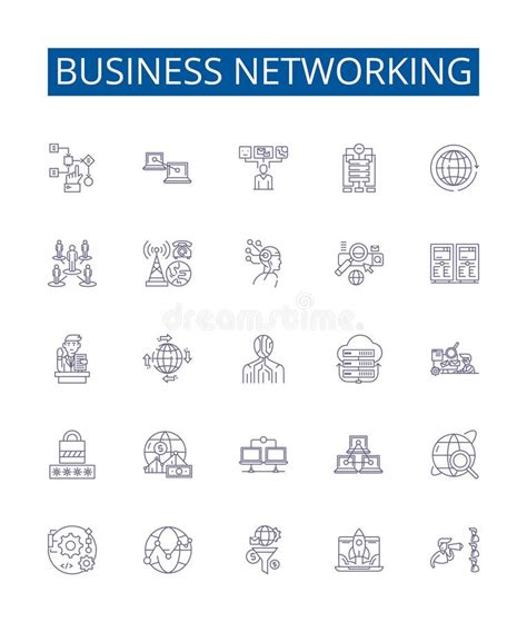 Business Networking Line Icons Signs Set Design Collection Of
