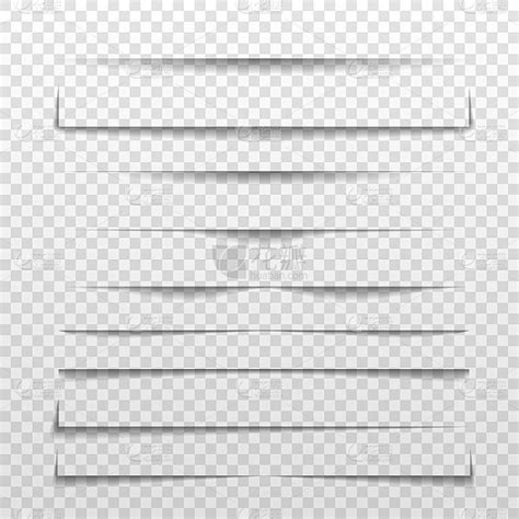 网页的分隔线或阴影分隔线。页面分规。现实的孤立的影子。矢量图