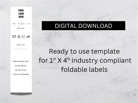 Care Label Template Instant Download Care Instructions Care Tag