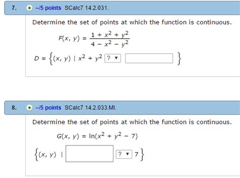Solved Determine The Set Of Points At Which The Function Is Chegg Com