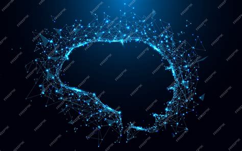 Premium Vector Abstract Brain Form Lines And Particle Blue Color