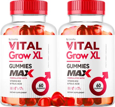 2 Pack Vital Grow Xl Male Gummies Mens Performance