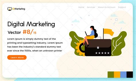 Woman Using Laptop Digital Marketing Design