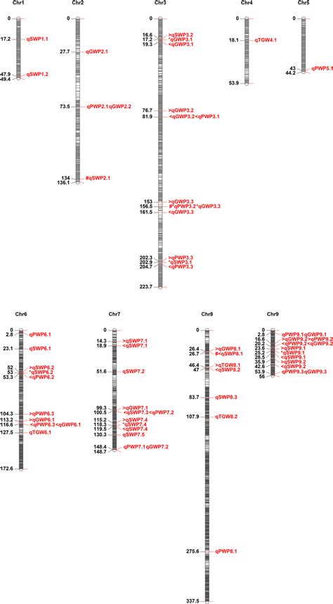 qtl controlling yield component traits on nine chromosomes the color