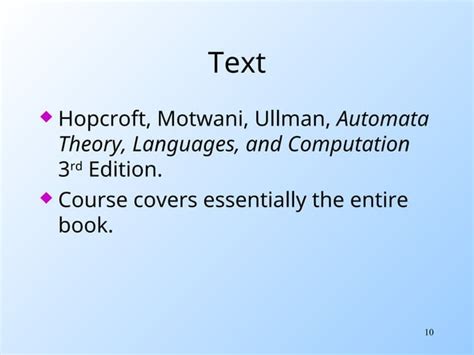 Lesson 1 Intro To Automata Theory Applicationppt Programming Languages Computing