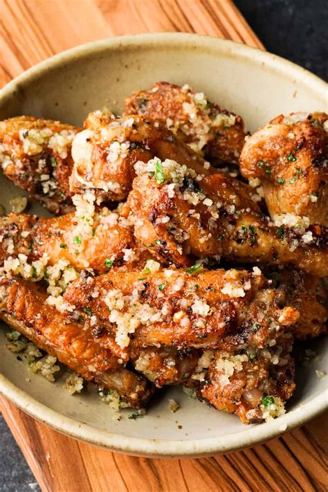 Air Fryer Garlic Parmesan Wings Whisper Of Yum