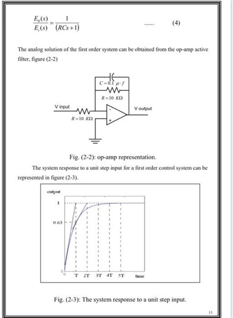 experiment three first order systems analysis obiect