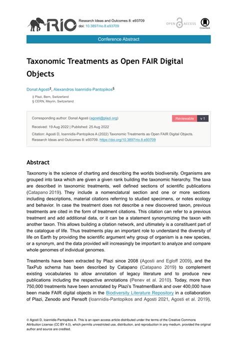 Pdf Taxonomic Treatments As Open Fair Digital Objects