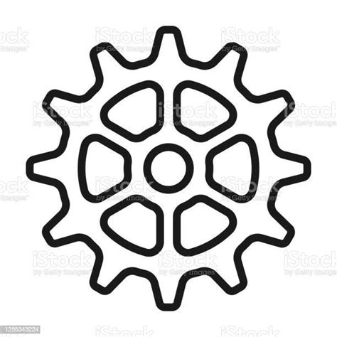 코그휠 아이콘 스프로킷 휠 로고 설정 버튼 기호입니다 기계 기어 기호 흰색 배경에 고립 된 검은 실루엣 벡터 일러스트