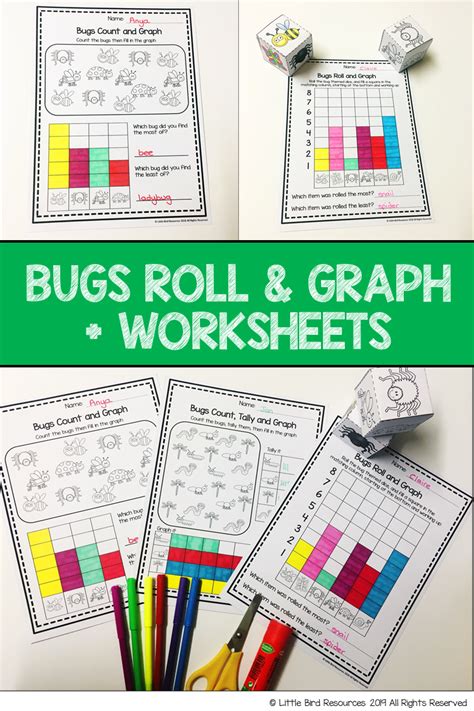 A Fun Roll And Graph Activity And Count And Graph Worksheets With A Cute Minibeast Theme A