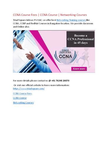 Ppt Ccna Course Fees Ccna Course Networking Courses Powerpoint Presentation Free To