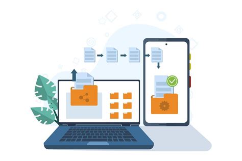 File Transfer Concept Cloud Technology Upload And Download Data